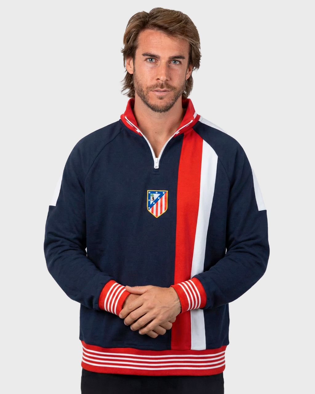2000 Atletico de Madrid - Sudadera retro azul